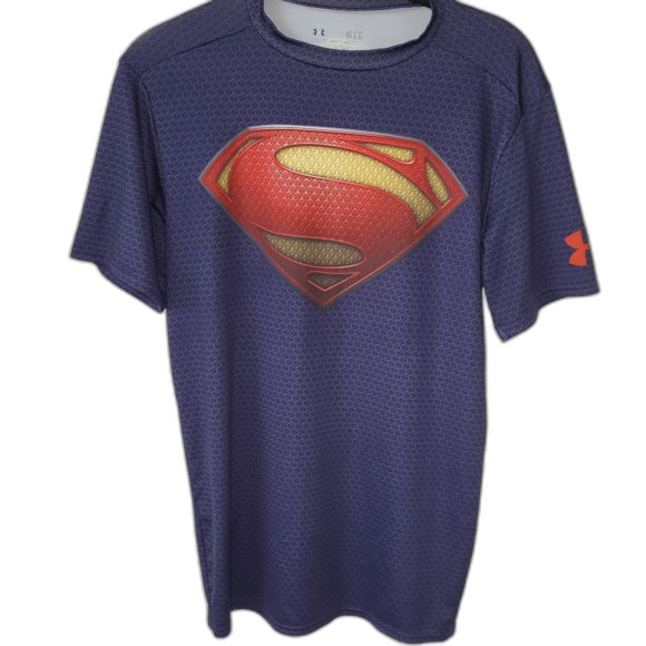Under Armour | Shirts | Under Armour Mens Blue Superman Logo Shirt ...